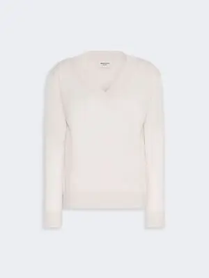 Max Mara Wool, Silk And Cashmere V-neck Sweater - Ivory