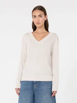 Max Mara Wool, Silk And Cashmere V-neck Sweater