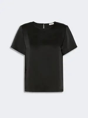 Max Mara Satin Crew-neck T-shirt - Black