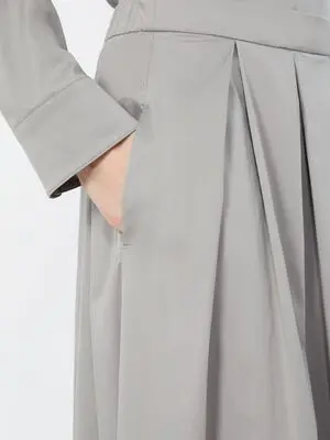 Max Mara Cotton Satin Pleated Midi Skirt
