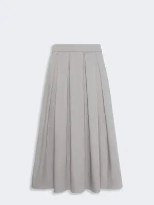 Max Mara Cotton Satin Pleated Midi Skirt