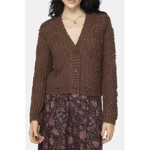 DISTURBIA Aubrell Wave V-neck Knit Cardigan