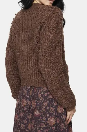 DISTURBIA Aubrell Wave V-neck Knit Cardigan