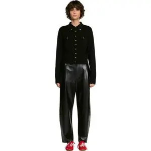 Sandro Cropped Cardigan With Metal Buttons - Black