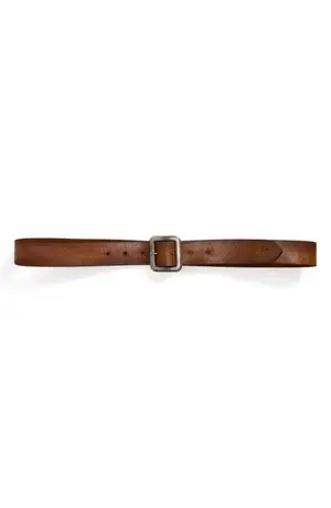 Double Rl Hand Burnished Leather Belt