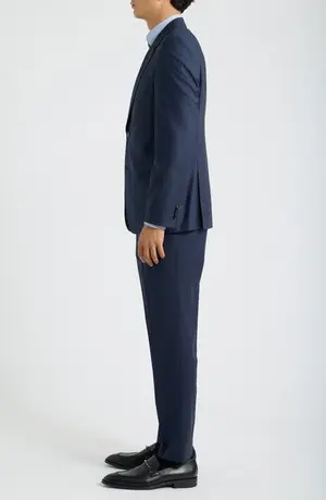 BOSS Houston Slim Fit Navy Stretch Wool Blend Suit