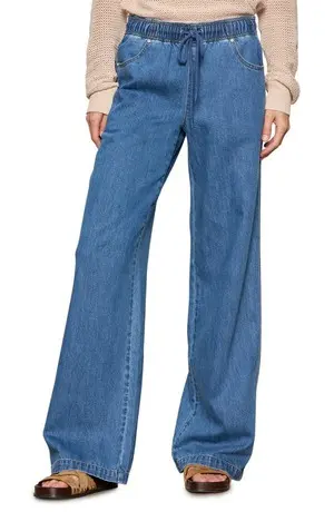 Sanctuary All Aboard Cotton & Linen Pants - Celestial Blue
