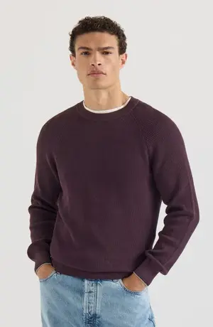 Brunello Cucinelli Cotton English Rib Raglan Sleeve Sweater