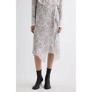 Acne Studios Inouka Paisley Silk Skirt - Light Beige