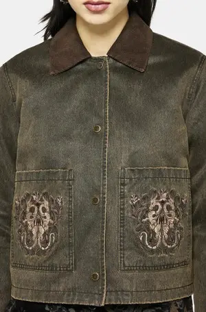 DISTURBIA Cropped Waxed Coat