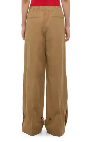 Helmut Lang Cotton & Linen Wide Leg Trousers