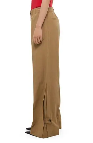 Helmut Lang Cotton & Linen Wide Leg Trousers