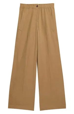 Helmut Lang Cotton & Linen Wide Leg Trousers
