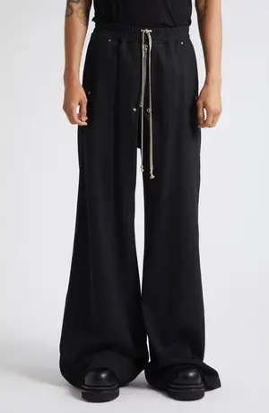 Rick Owens Bela Wide Leg Wool Pants - Black