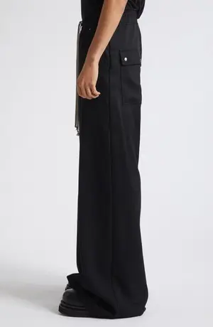 Rick Owens Bela Wide Leg Wool Pants - Black