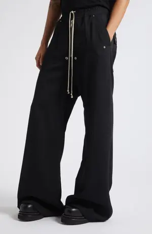 Rick Owens Bela Wide Leg Wool Pants - Black