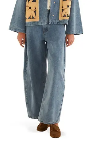 Farm Rio Richelieu Wide Leg Jeans - Denim