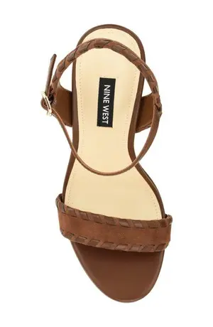 Nine West Maora Ankle Strap Stiletto Sandal - Med Brown