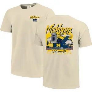 IMAGE ONE Michigan Wolverines Comfort Colors Hand-drawn Campus Stack T-shirt