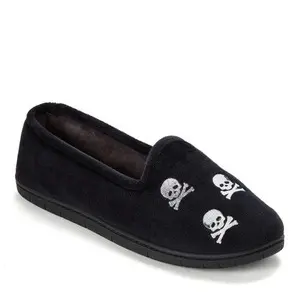 DEARFOAMS Halloween Velour Closed Back Slippers - Black