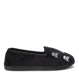 DEARFOAMS Halloween Velour Closed Back Slippers - Black