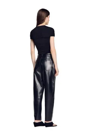 Sandro Ruched Heart Cropped T-shirt