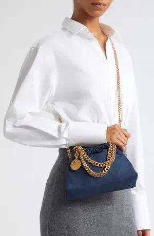 Stella McCartney Mini Falabella Faux Suede Drawstring Bag