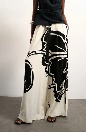 Topshop Floral Placement Palazzo Pants