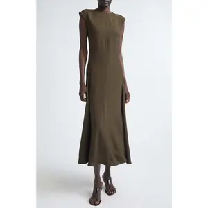 Proenza Schouler Eduarda Hammered Viscose Dress - Cypress