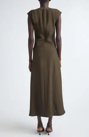 Proenza Schouler Hammered Viscose Jewel Neck Dress