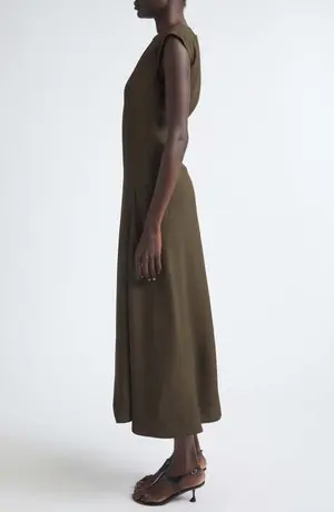 Proenza Schouler Hammered Viscose Jewel Neck Dress