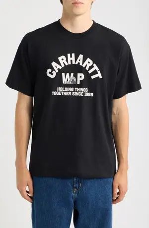 Carhartt Work In Progress Column Organic Cotton Graphic T-shirt - Black