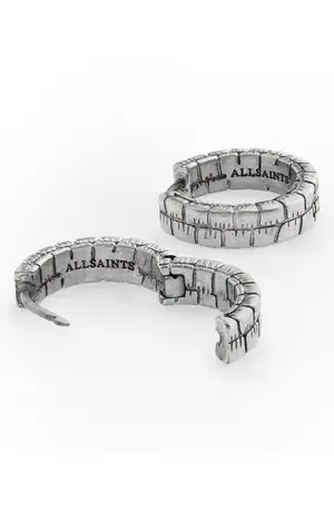 ALLSAINTS Croc Embossed Huggie Hoop Earrings