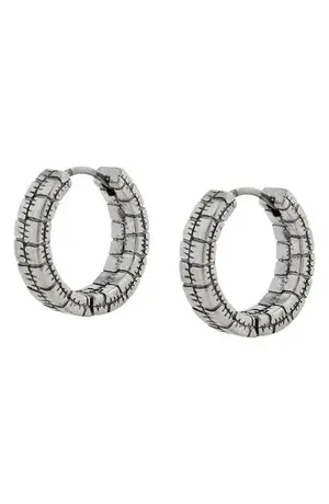 ALLSAINTS Croc Embossed Huggie Hoop Earrings