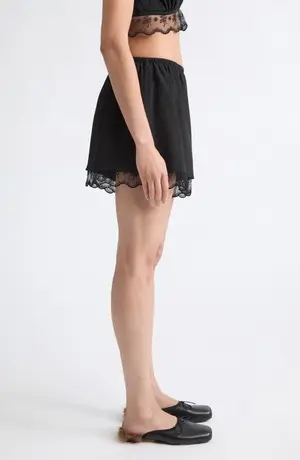 Simone Rocha Lace Trim Crêpe De Chine Negligee Shorts