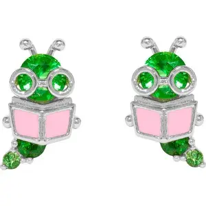 GIRLS CREW Bookworm Stud Earrings - Silver