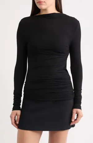 ARTLESS FOREVER Romy Ruched Open Back Stretch Jersey Top