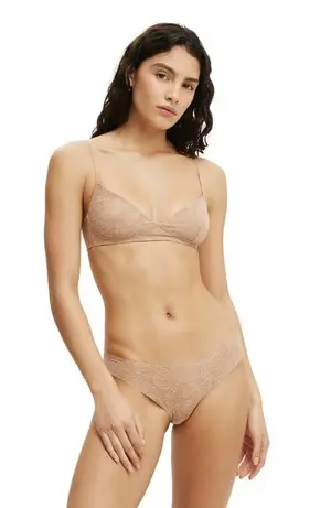 Cotton:on Demi Lace Bralette - Maple Sugar
