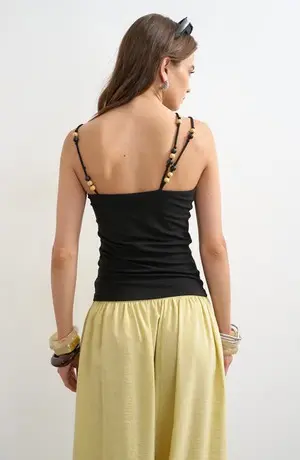 Topshop Beaded Strap Top
