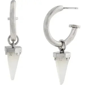 ALLSAINTS Quartz Spike Huggie Drop Earrings - White Quartz