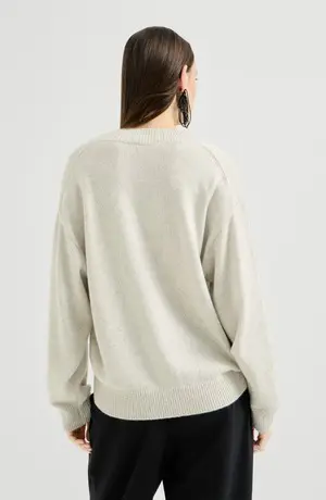Brunello Cucinelli Cashmere And Silk Diamond Yarn V-neck Sweater