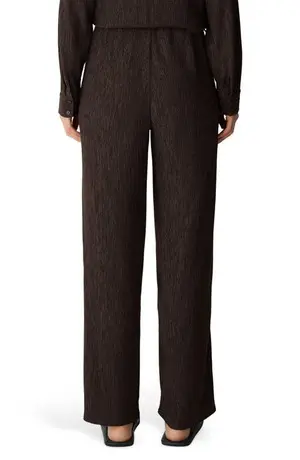 Eileen Fisher Textured Straight Leg Pants - Truffle