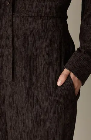 Eileen Fisher Textured Straight Leg Pants - Truffle