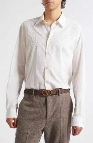 Valentino Garavani Vlogo Signature Suede Belt