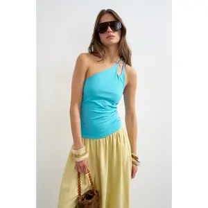 Topshop One-shoulder Stretch Cotton Tank