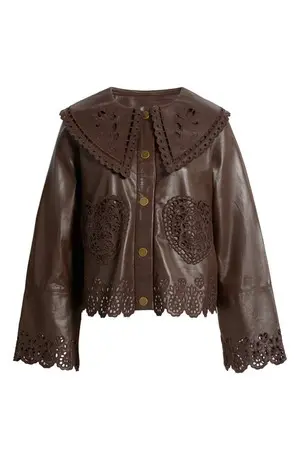 Farm Rio Hearts Richelieu Leather Jacket