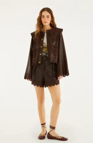 Farm Rio Hearts Richelieu Leather Jacket