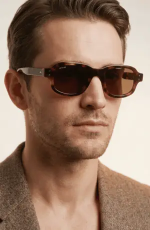 COSSINO Tres 48mm Rectangle Acetate Sunglasses - Tortoiseshell