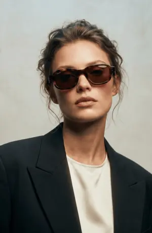COSSINO Tres 48mm Rectangle Acetate Sunglasses - Tortoiseshell