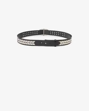 Isabel Marant Étoile Studded Leather Belt - Black/silver